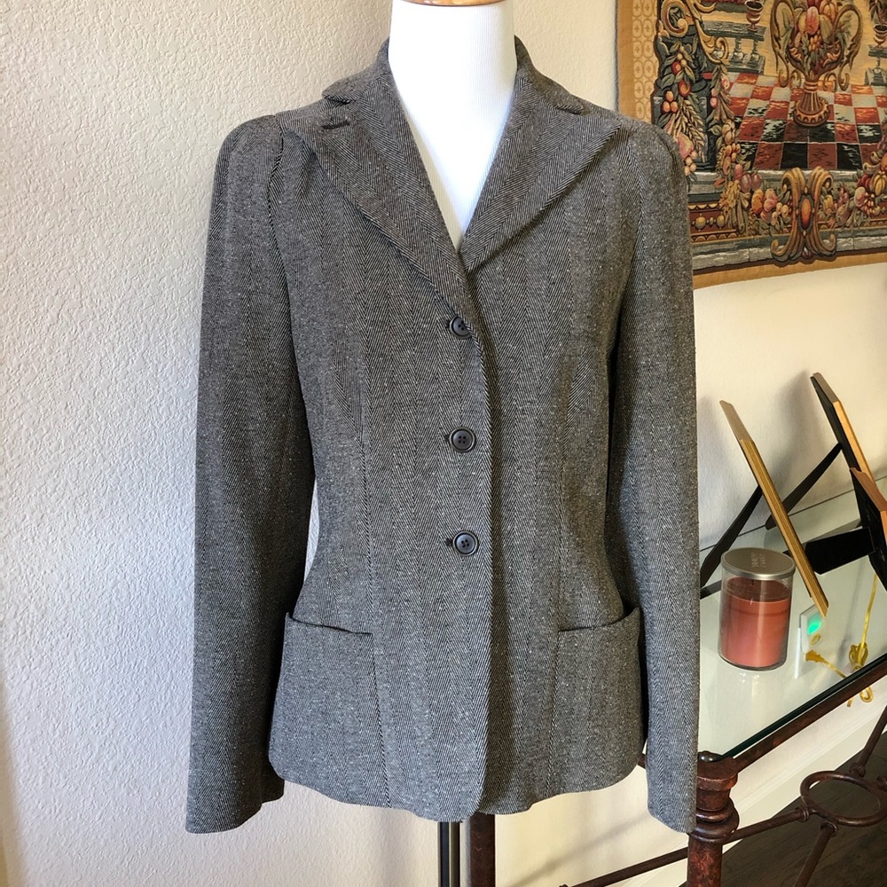 Max Studio Herringbone Tweed Jacket - Gem